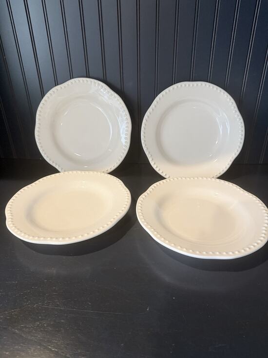 Pottery Barn | Dining | Pottery Barn Emma White Salad Plates 9 Set Of 4 ...